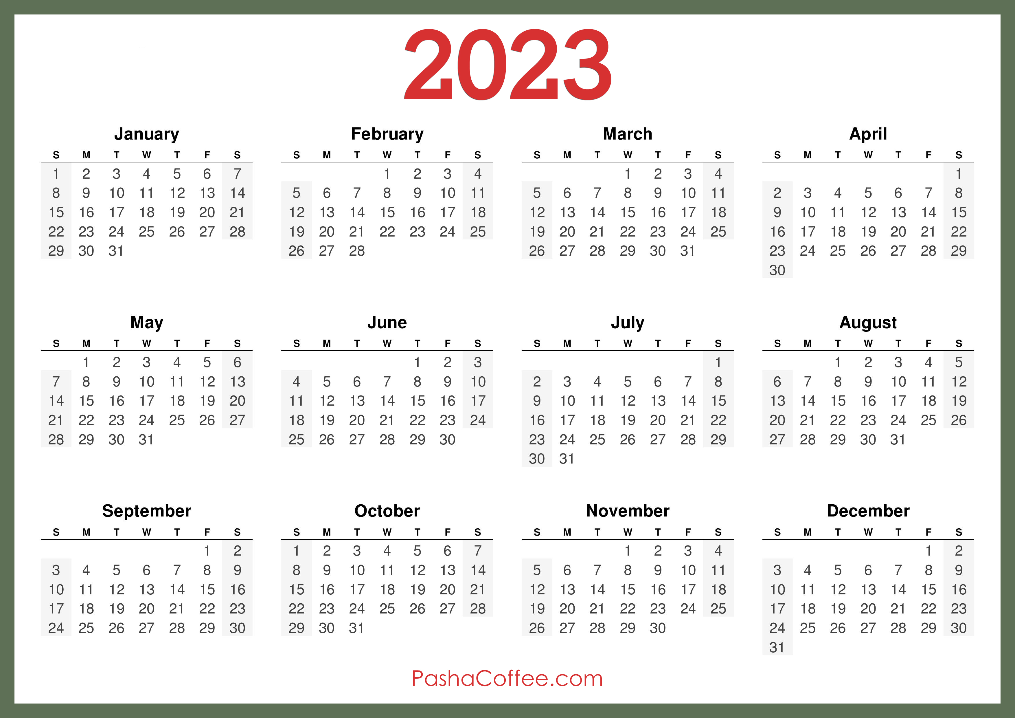 Free 2023 Wall Calendars By Mail Printable Template Calendar
